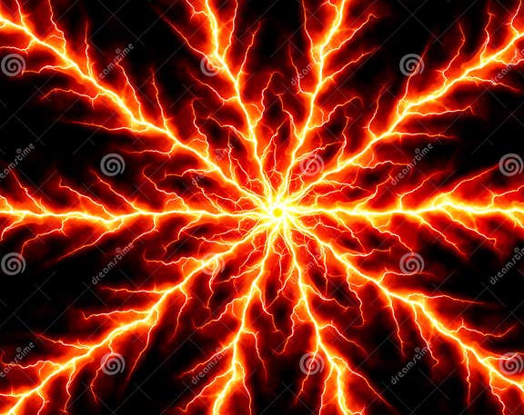 Red Lightnings Burst - Vector Hot Plasma Explosion Stock Vector ...