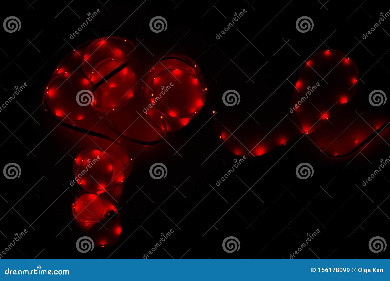 Red Lights on Black Background Stock Image - Image of night, color ...