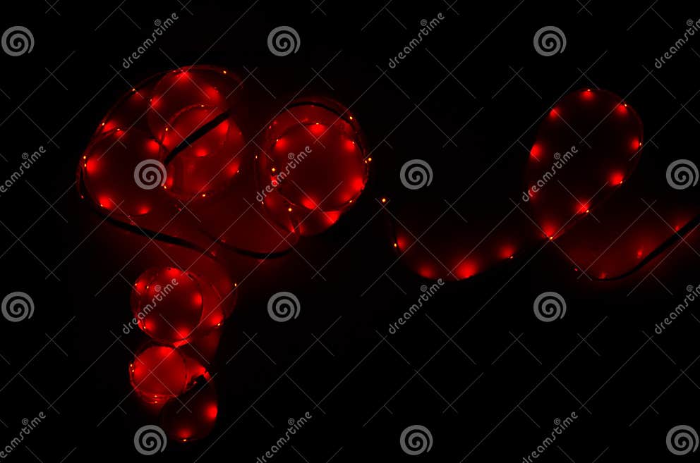 Red Lights on Black Background Stock Image - Image of night, color ...