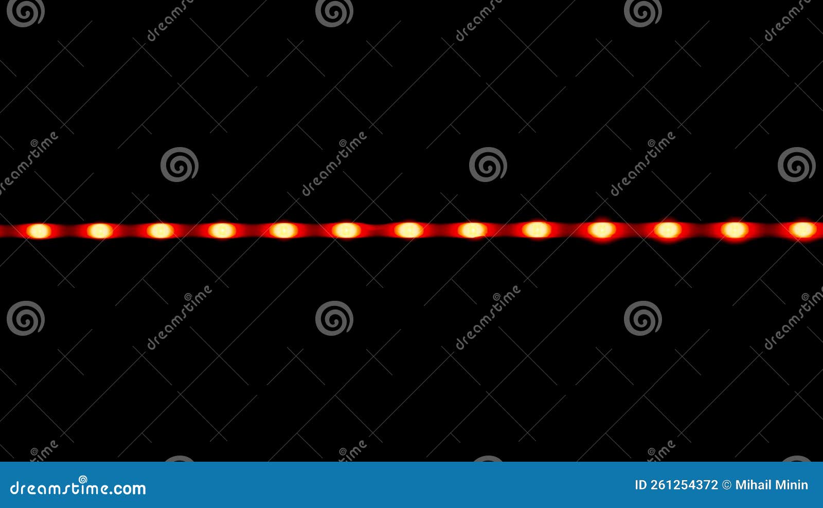 Red Lights Horizontal Arrangement on a Black Background, Stock Photo ...