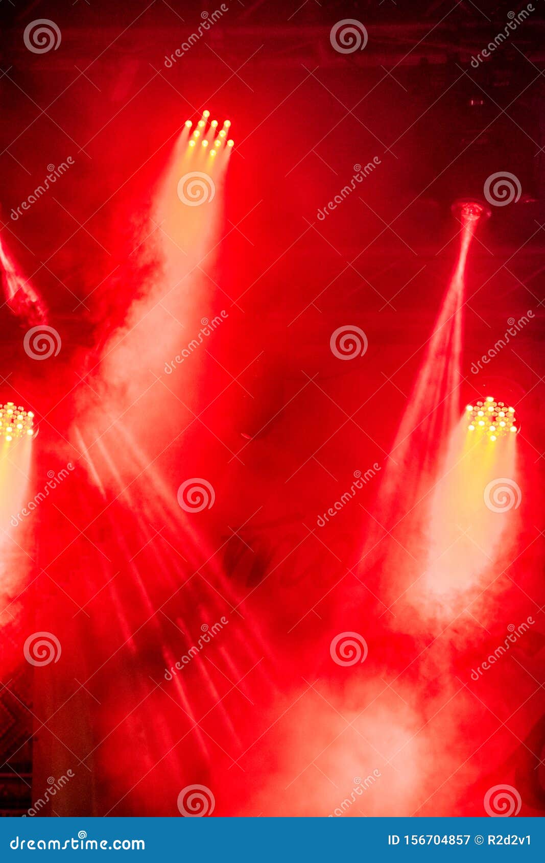 Red stage lights stock image. Image of discotheque, rays - 156704857