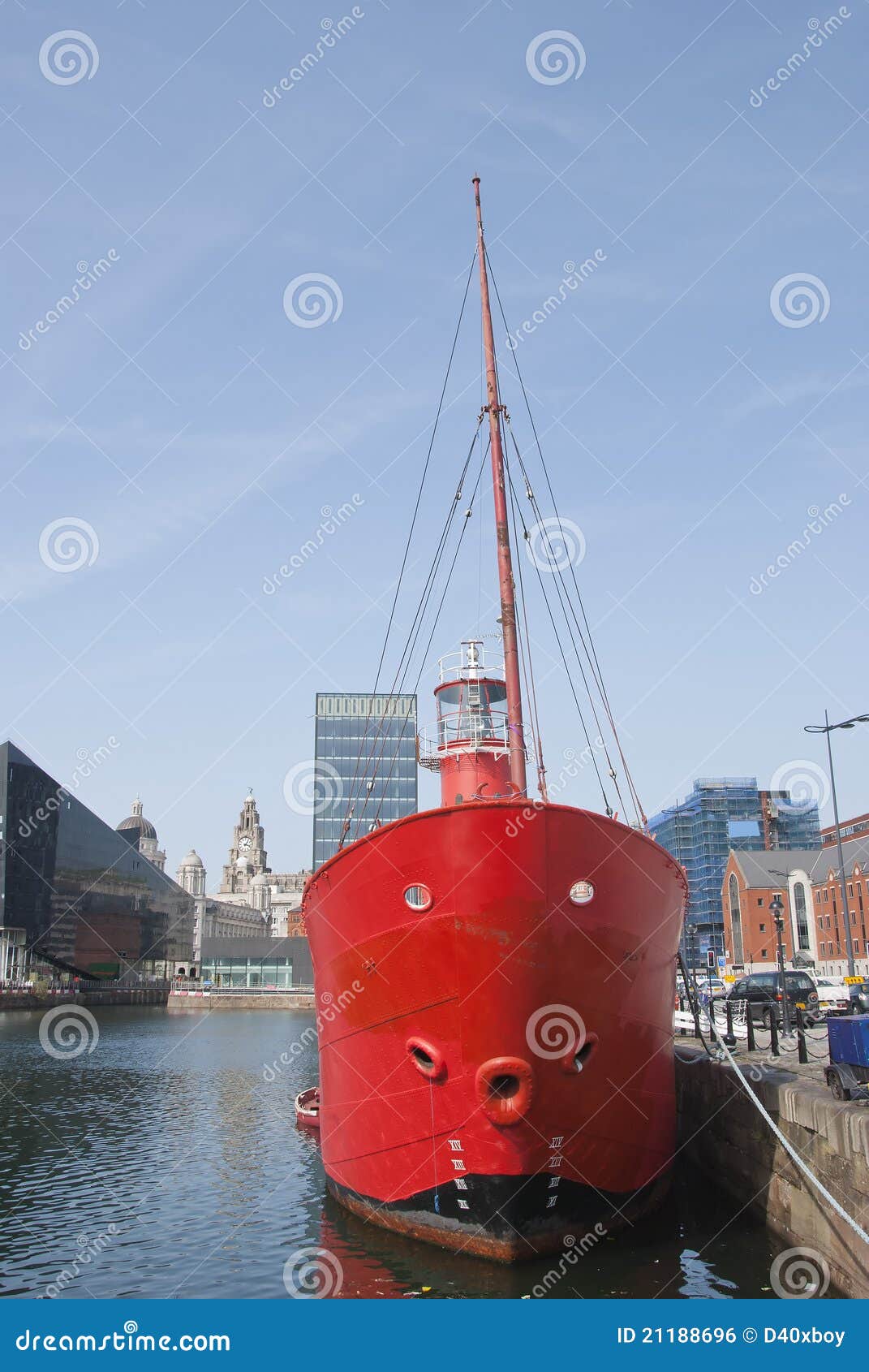 Red Lightship stock photo. Image of water, navigation - 21188696