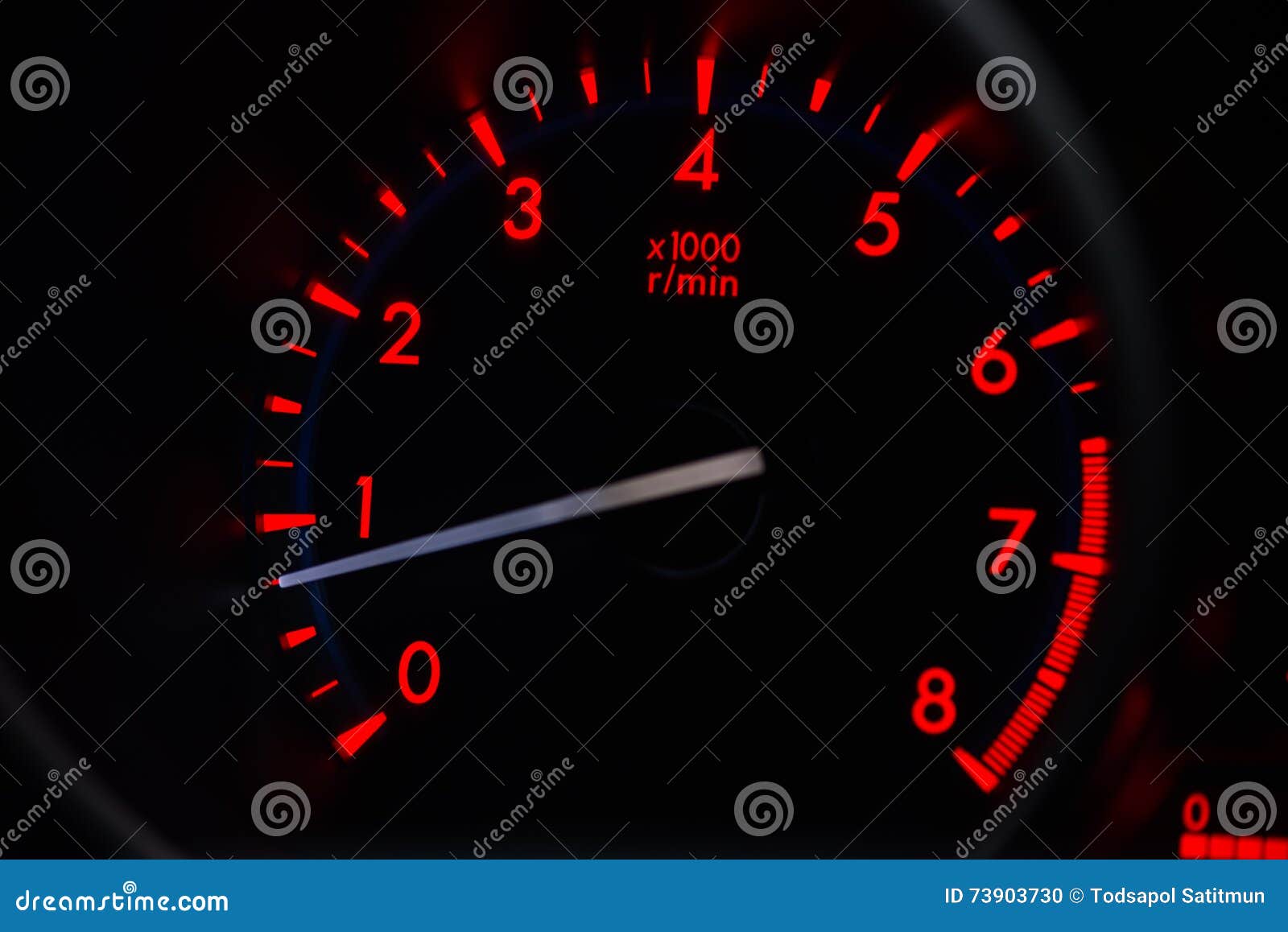Red Ligjt on Speedometer in Car Stock Photo - Image of blur, seat: 73903730