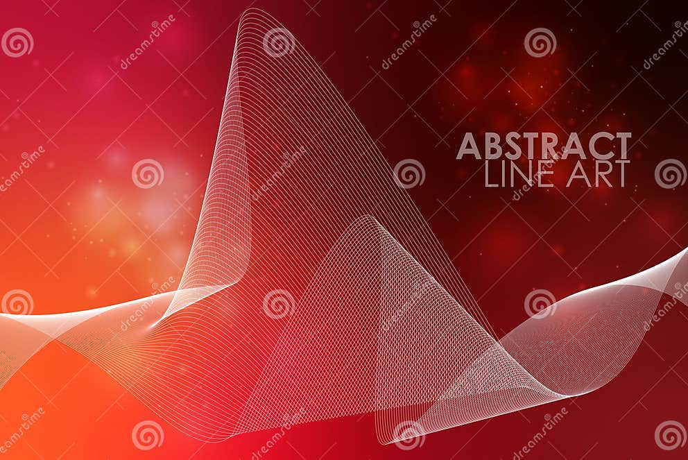 Red Line Abstract Style on a Red Background Stock Vector - Illustration ...