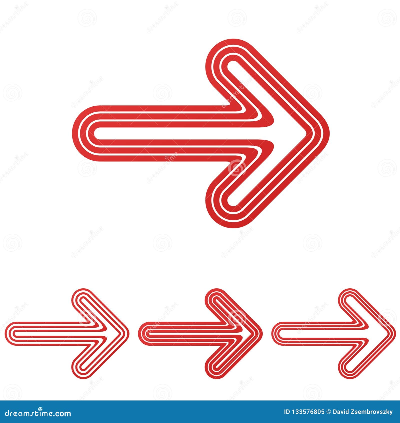 Red Line Arrow Logo Design Set Stock Vector - Illustration of left ...