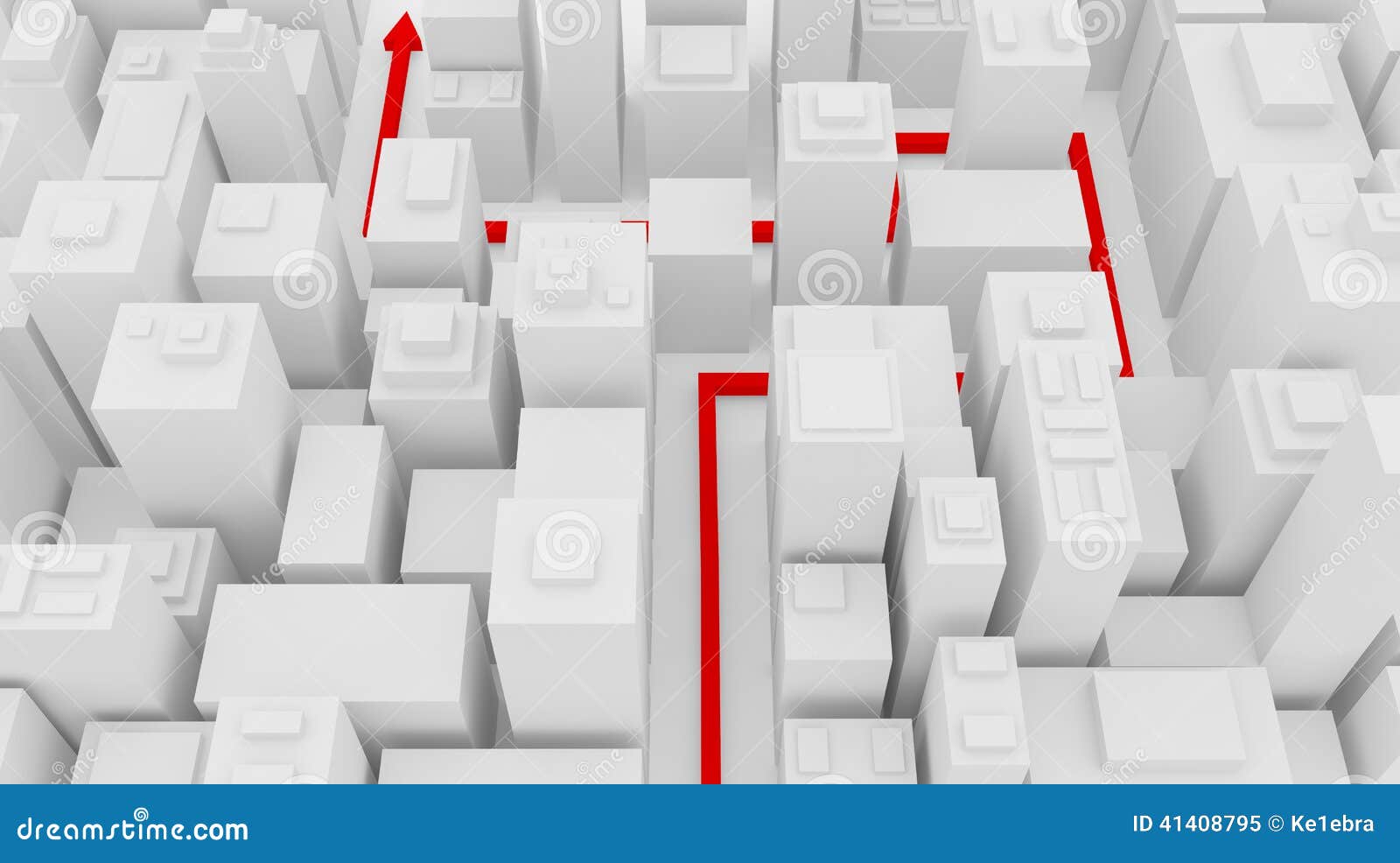 Red line into the city stock illustration. Illustration of concepts ...