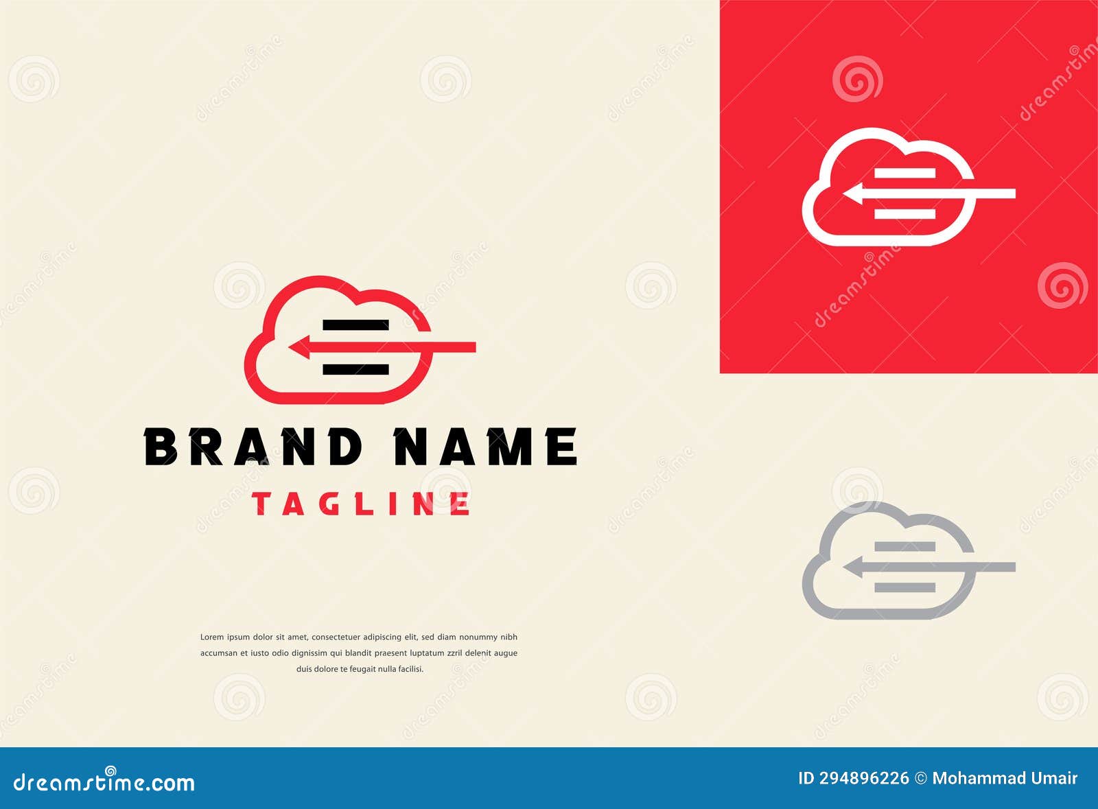 Red Line Cloud Computing Icon on a White Background Stock Vector ...