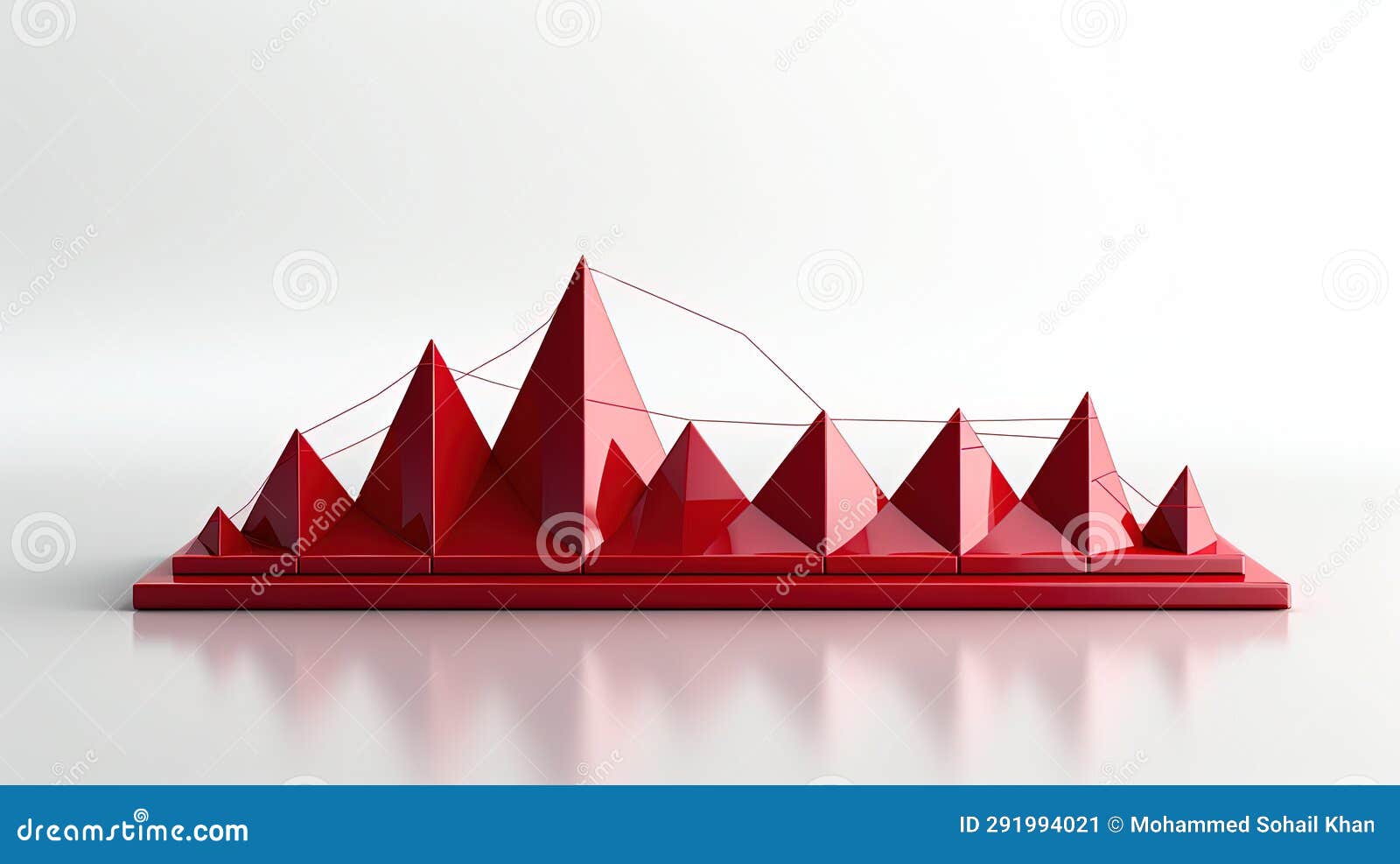 Red Line Graph on Solid White Background Stock Illustration ...