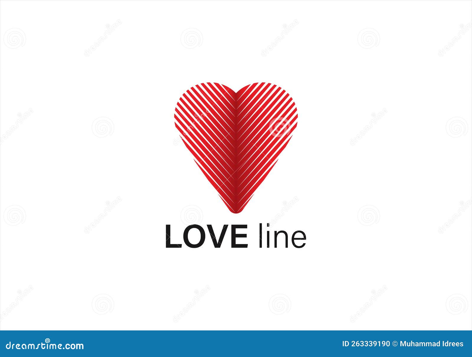 Red Line Heart Shape Vector Logo Design Template and Icon Stock ...