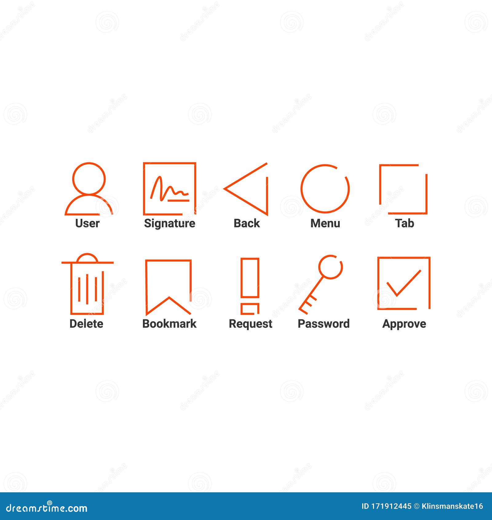 Red Line Icon Flat Set Collection Vector Eps 10 Stock Vector ...