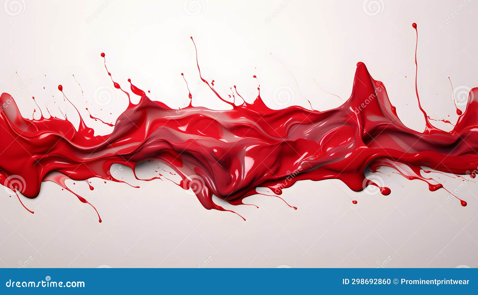 Red Line of Paint Isolated on Solid White Background Stock Illustration ...