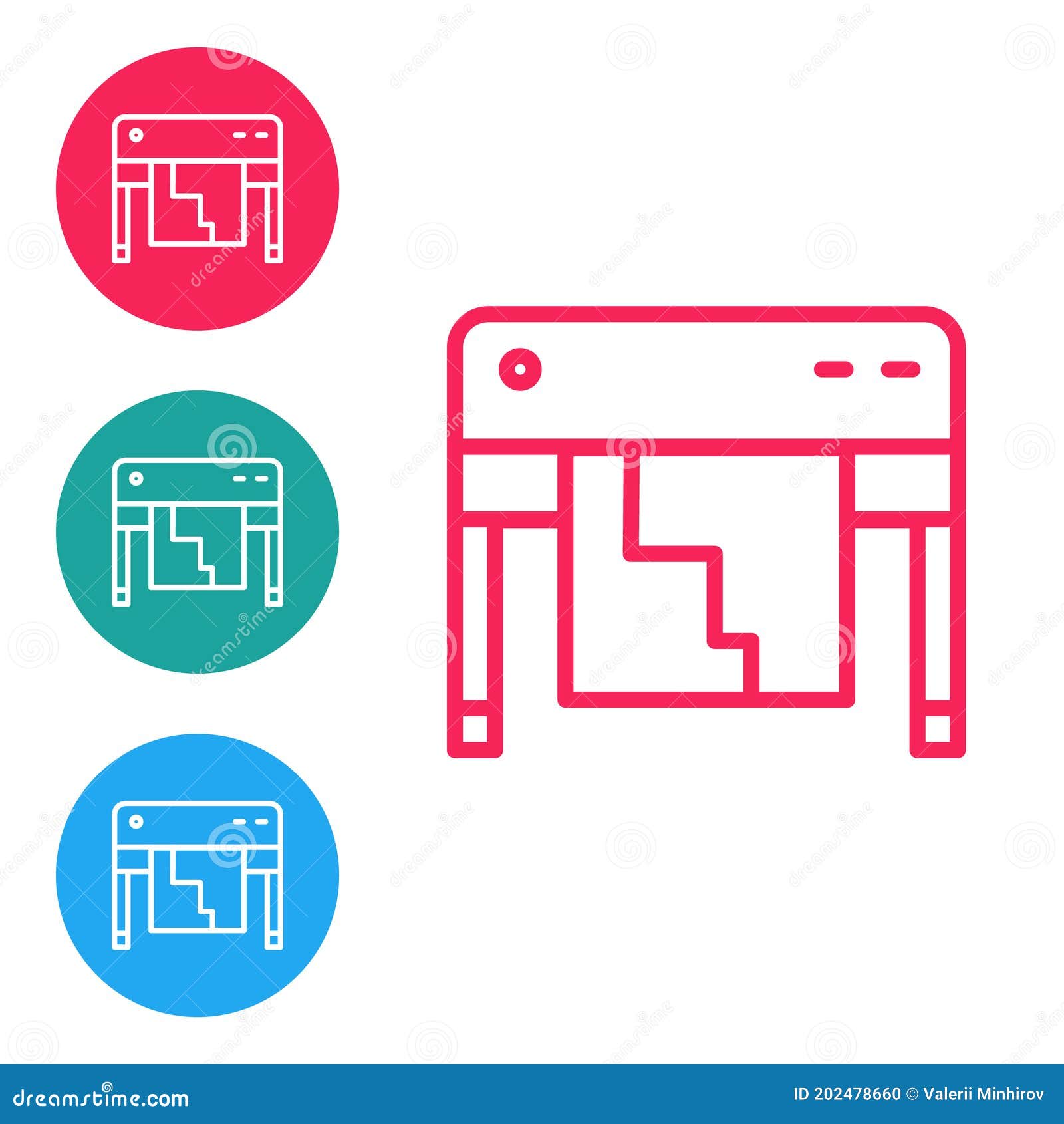 Red Line Plotter Icon Isolated on White Background. Large Format ...
