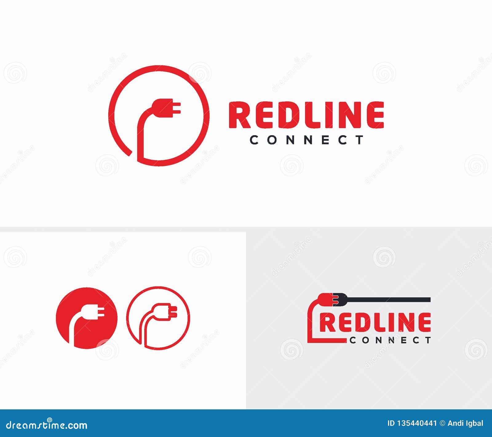 Red Line or Plug Logo Design Concept, Electric Logo Design Concept ...
