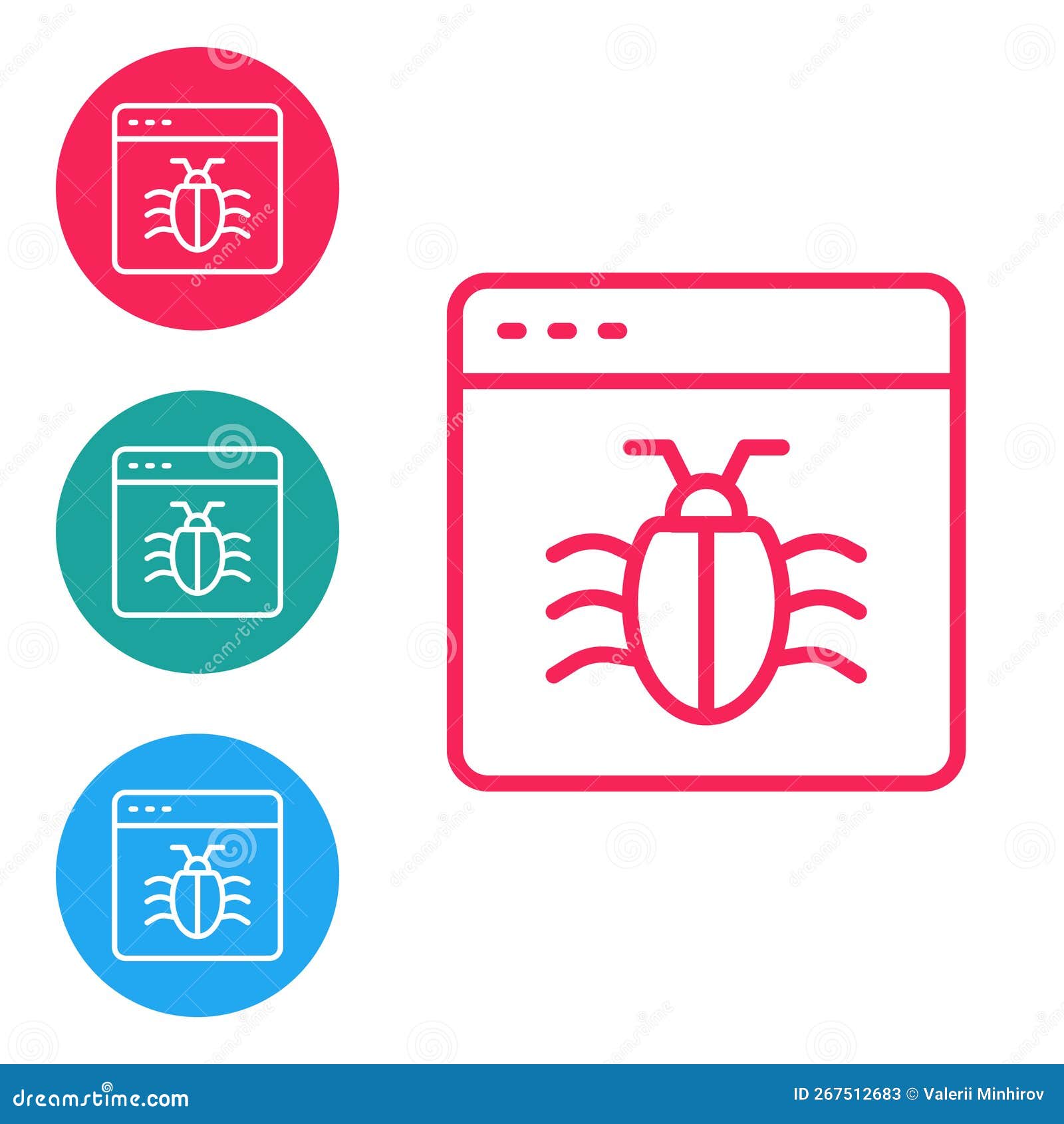 Red Line System Bug Concept Icon Isolated on White Background. Code Bug ... Red Line System Bug Concept Icon Isolated on White Background. Code Bug ...