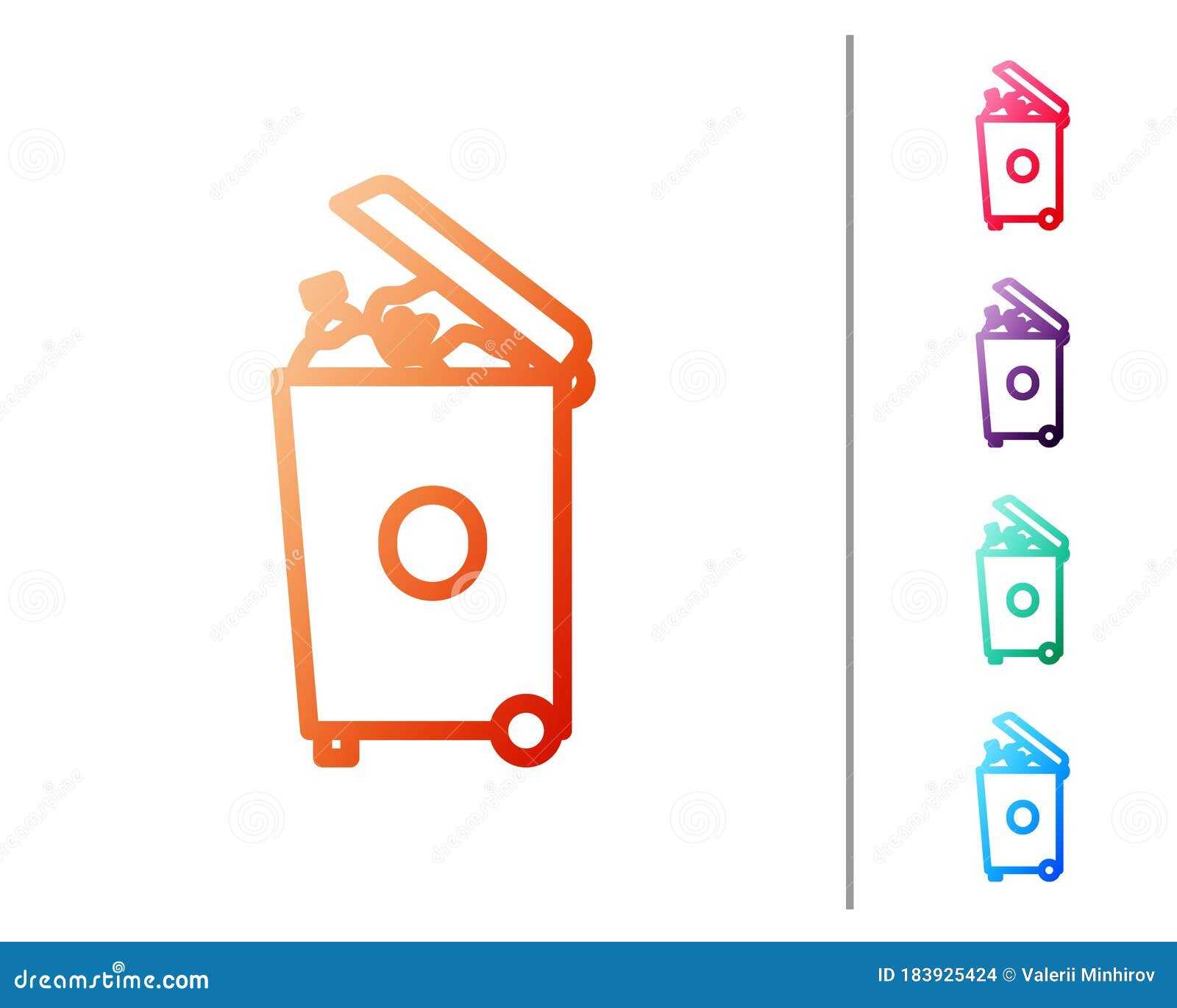 Red Line Trash Can Icon Isolated on White Background. Garbage Bin Sign ... Red Line Trash Can Icon Isolated on White Background. Garbage Bin Sign ...