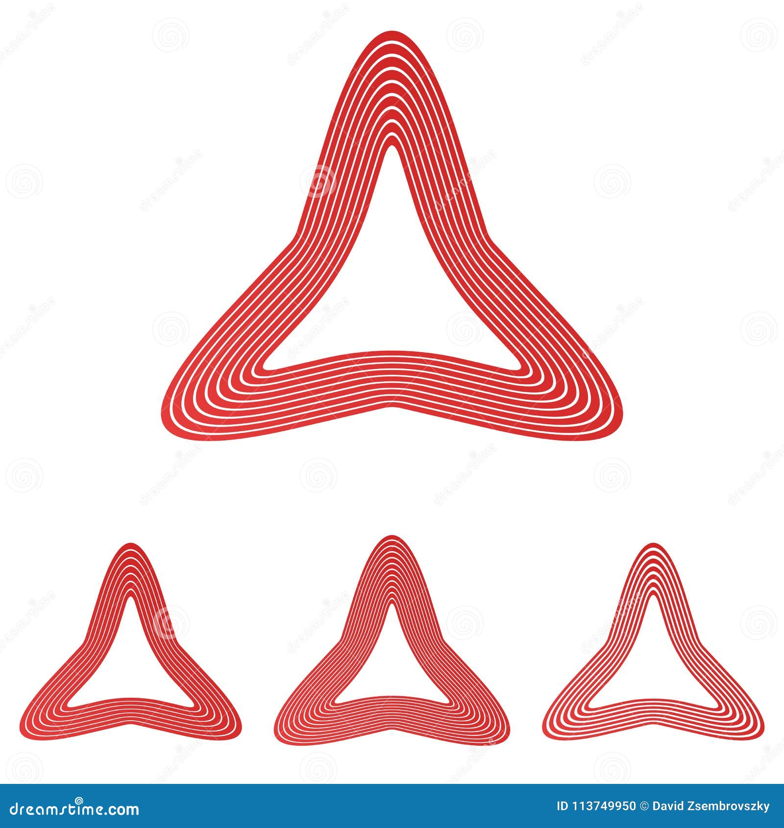 Red Line Triangle Logo Design Set Stock Vector - Illustration of symbol ...