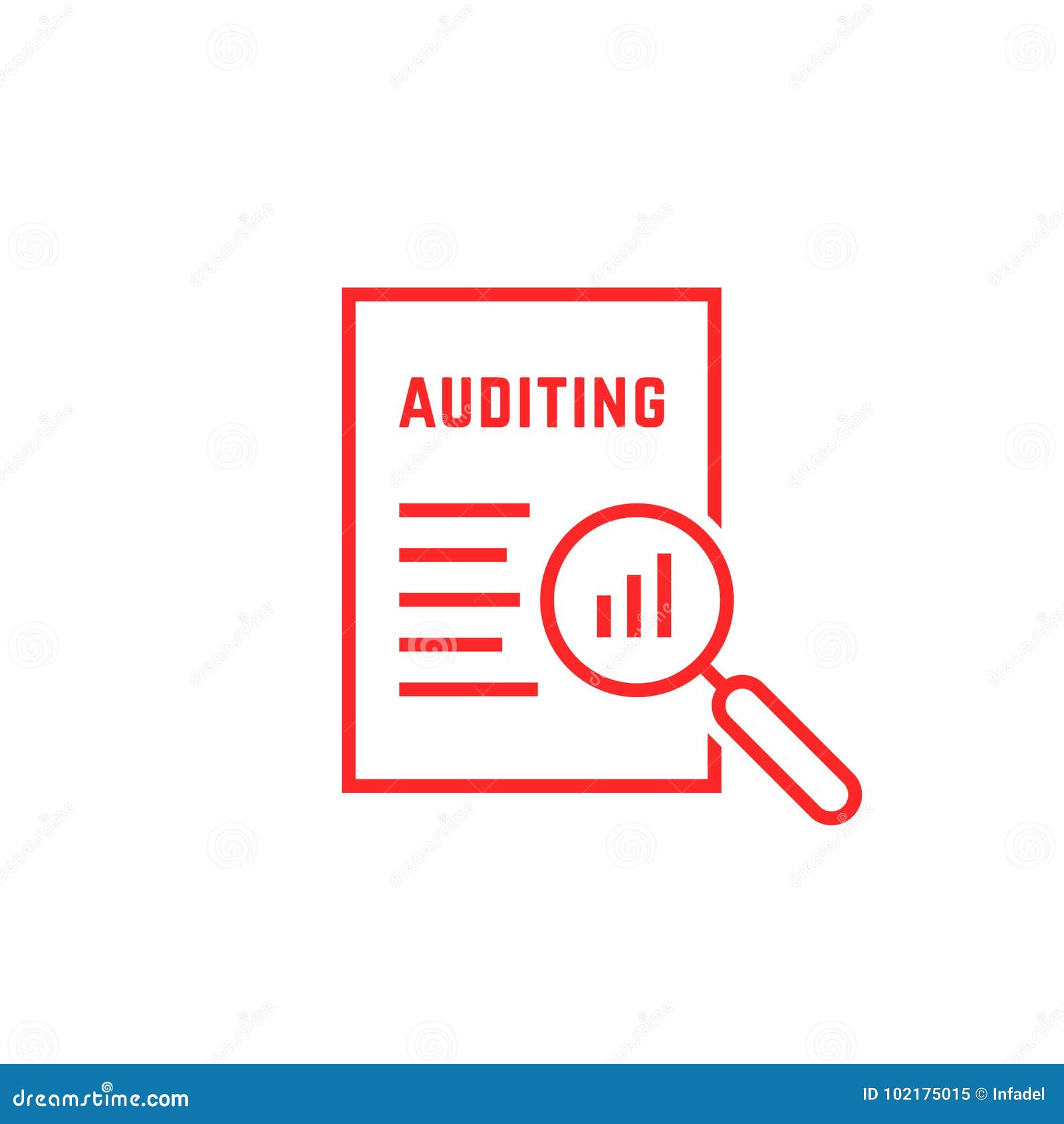 Red Linear Document Like Auditing Stock Vector - Illustration of ...