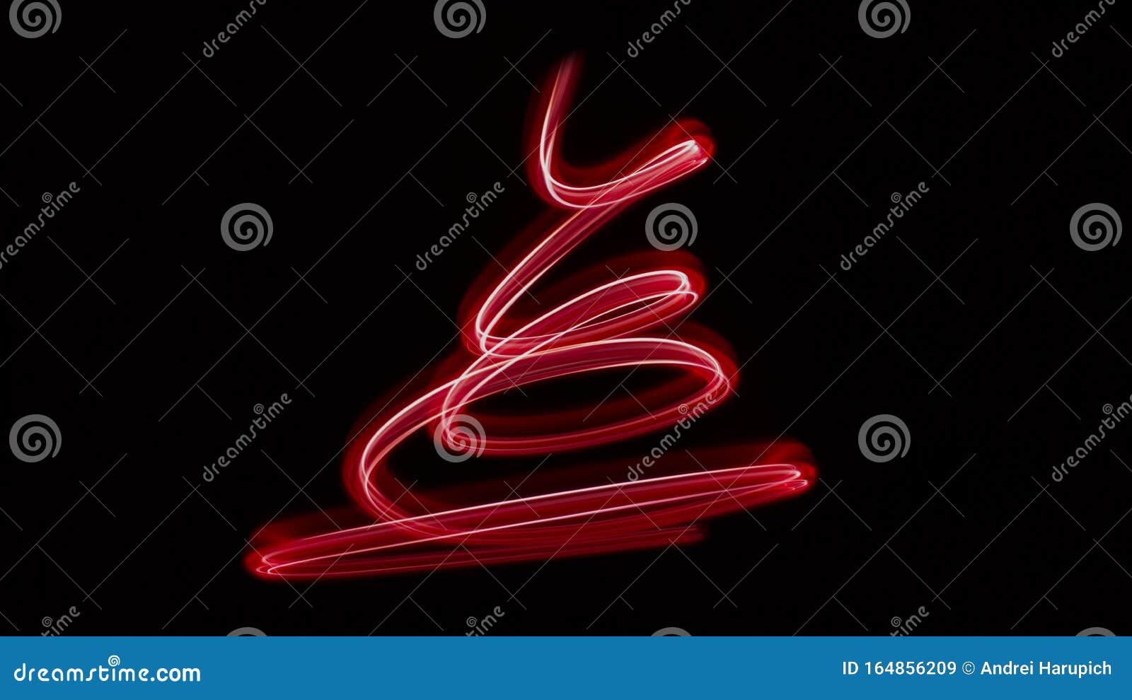 Red Lines of Lights in the Shape of a Christmas Tree Stock Illustration ...