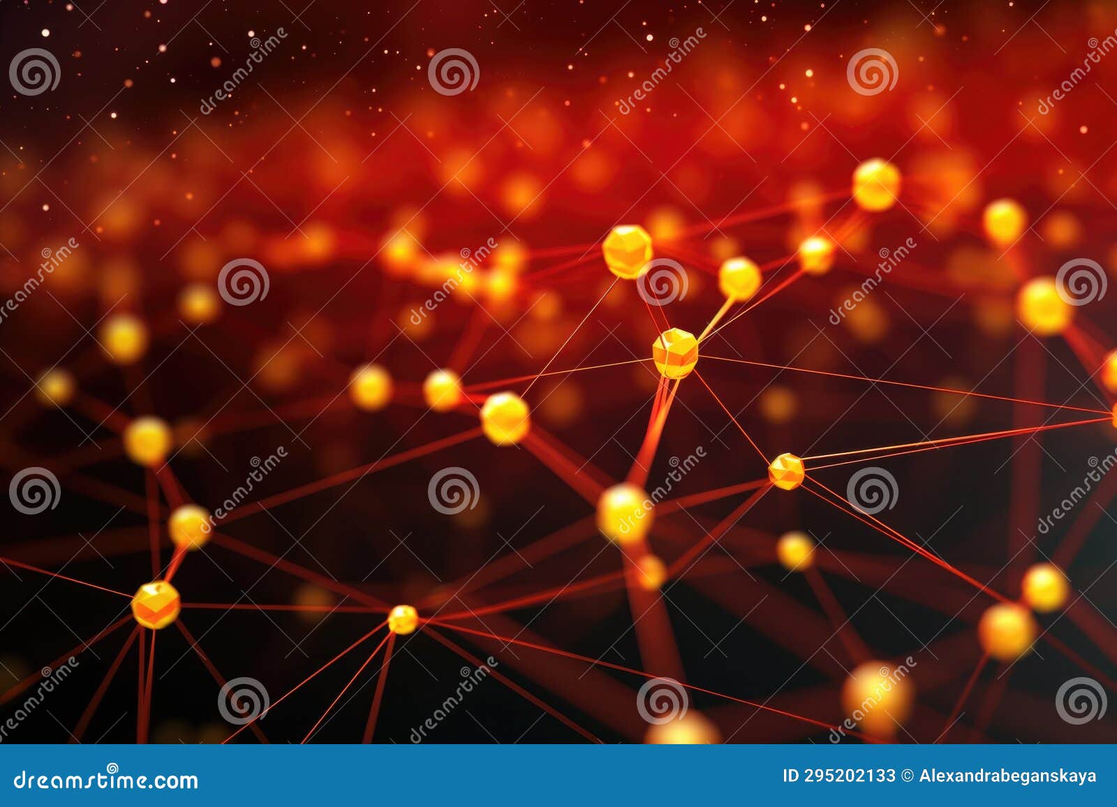 The Red Lines of the Network Form a Futuristic Background Stock ...