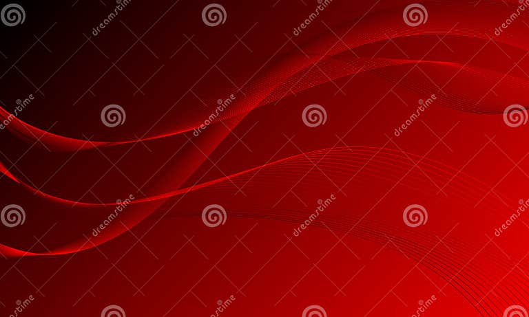 Red Lines Wave Curves with Smooth Gradient Abstract Background Stock ...