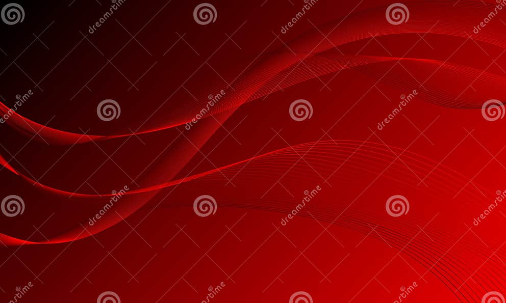 Red Lines Wave Curves with Smooth Gradient Abstract Background Stock ...