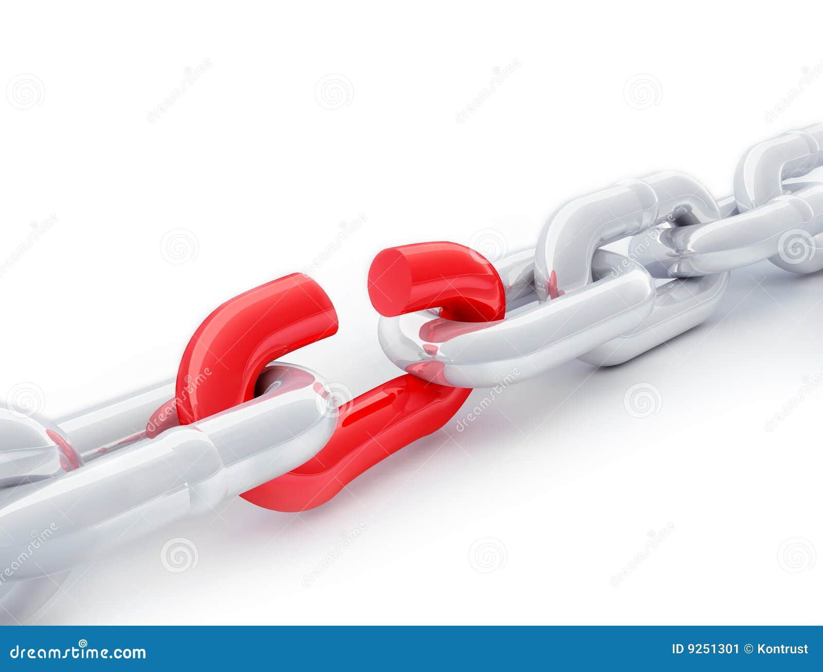 Red link in a chain stock illustration. Illustration of dimensional ...