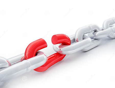 Red link in a chain stock illustration. Illustration of dimensional ...