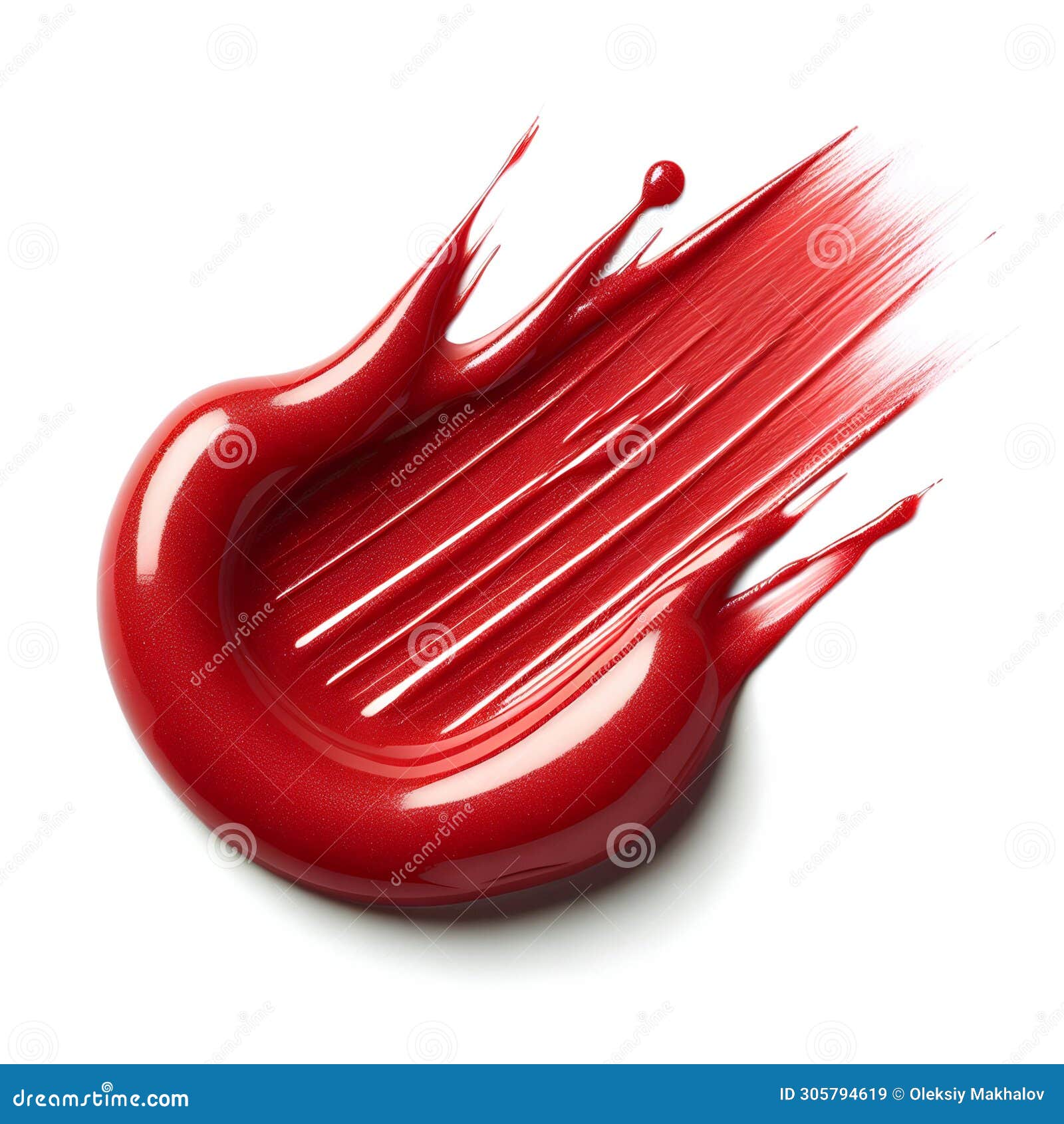 Red Lipgloss Smear Isolated On White Background Stock Photo ...