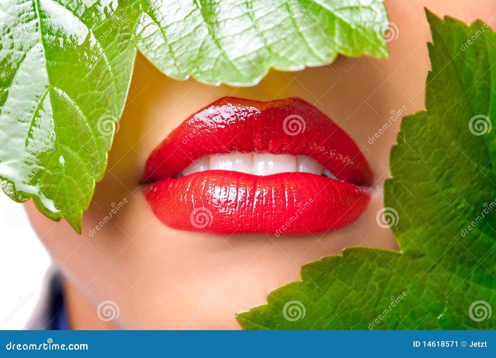 Red lips stock image. Image of horizontal, closeup, girl - 14618571