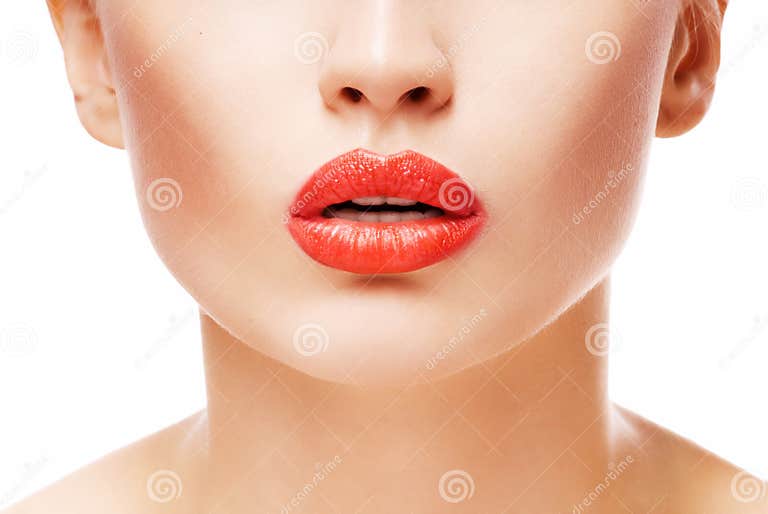 Red lips stock photo. Image of clean, sensuality, makeup - 17402372