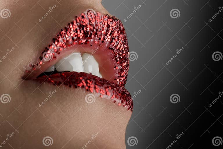 Red lips stock image. Image of colour, model, studio, brilliants - 1951983