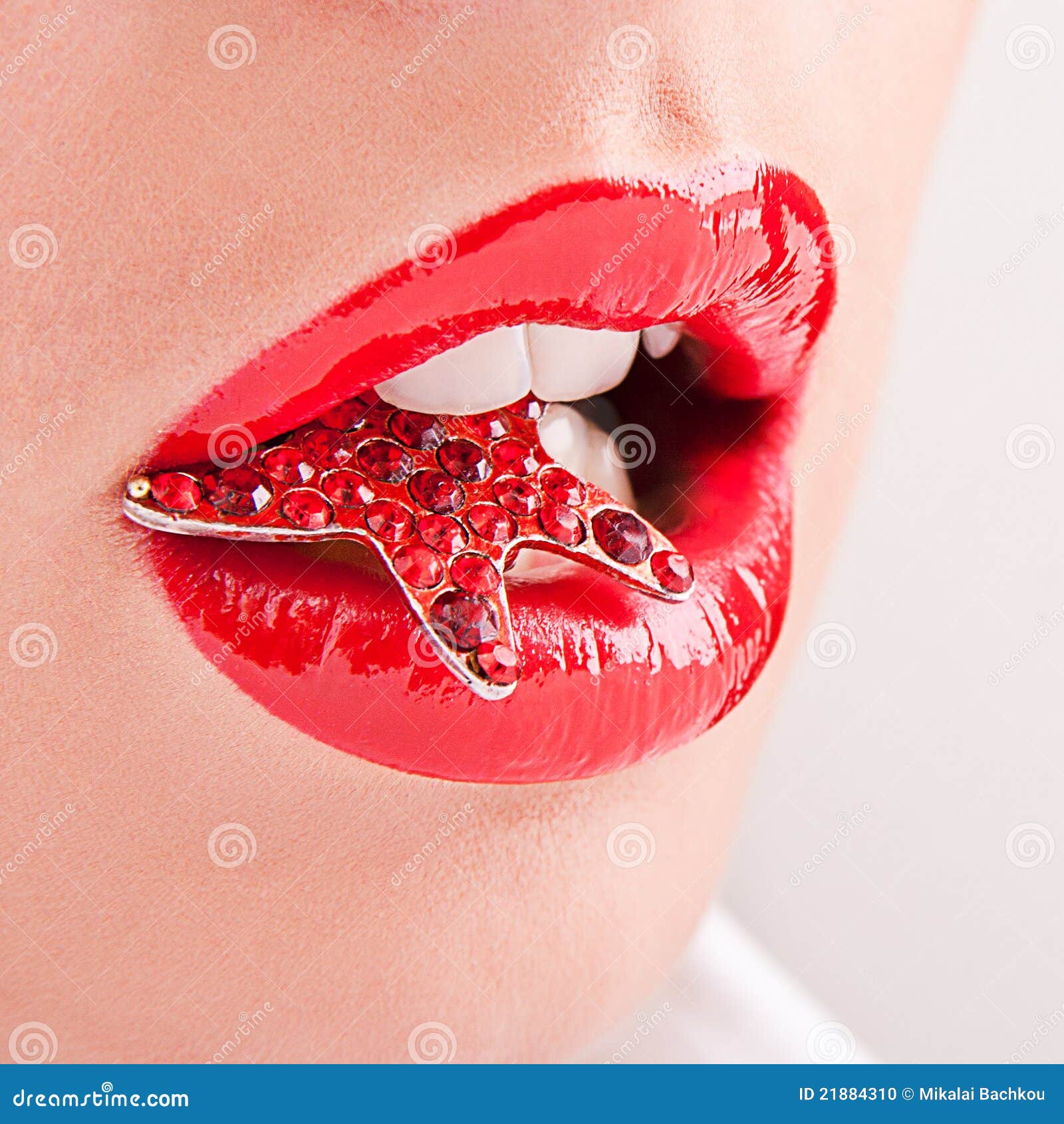 Red lips stock photo. Image of fresh, laughing, funny - 21884310