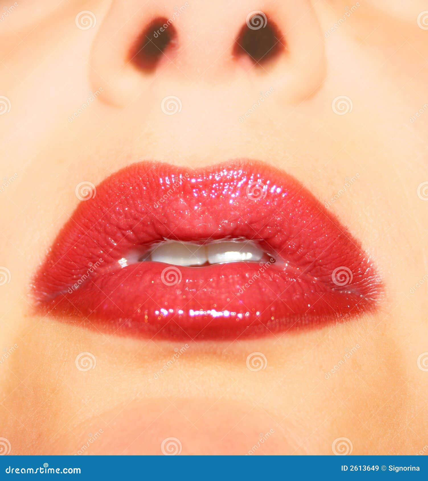 Red lips stock image. Image of shining, shiny, lipstick - 2613649