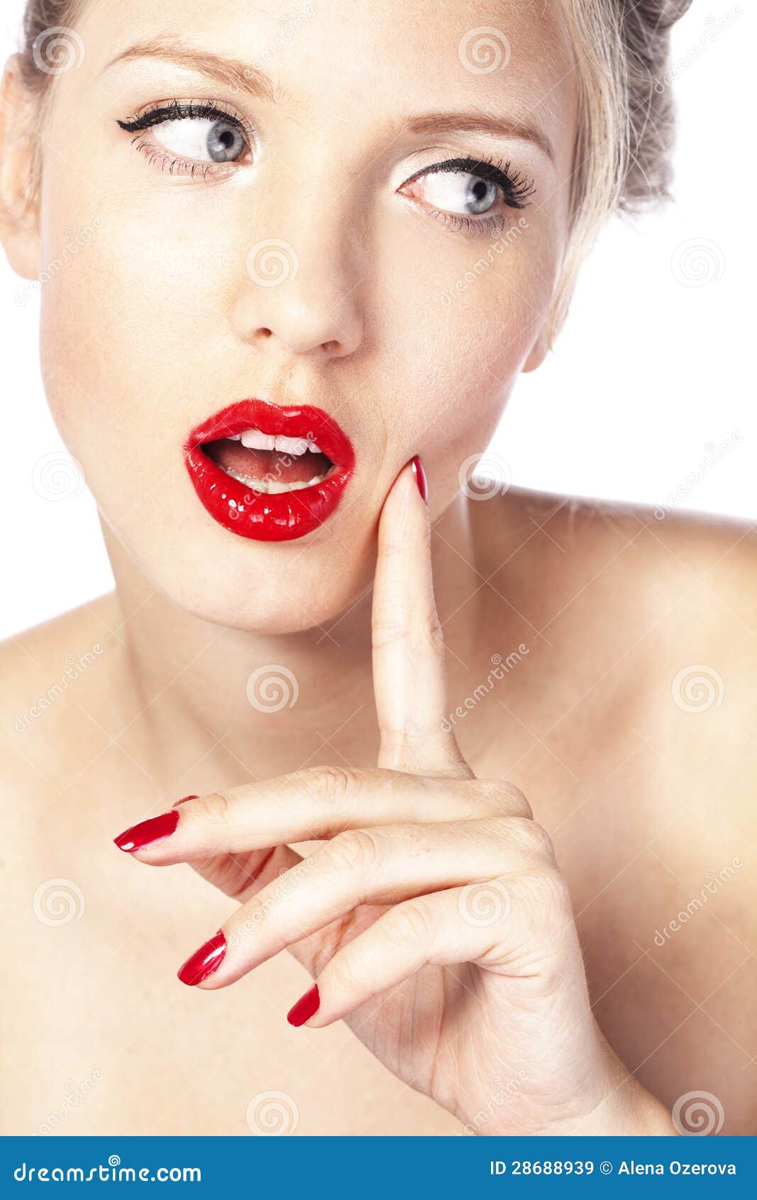 Red lips stock image. Image of gorgeous, eyes, lipstick - 28688939