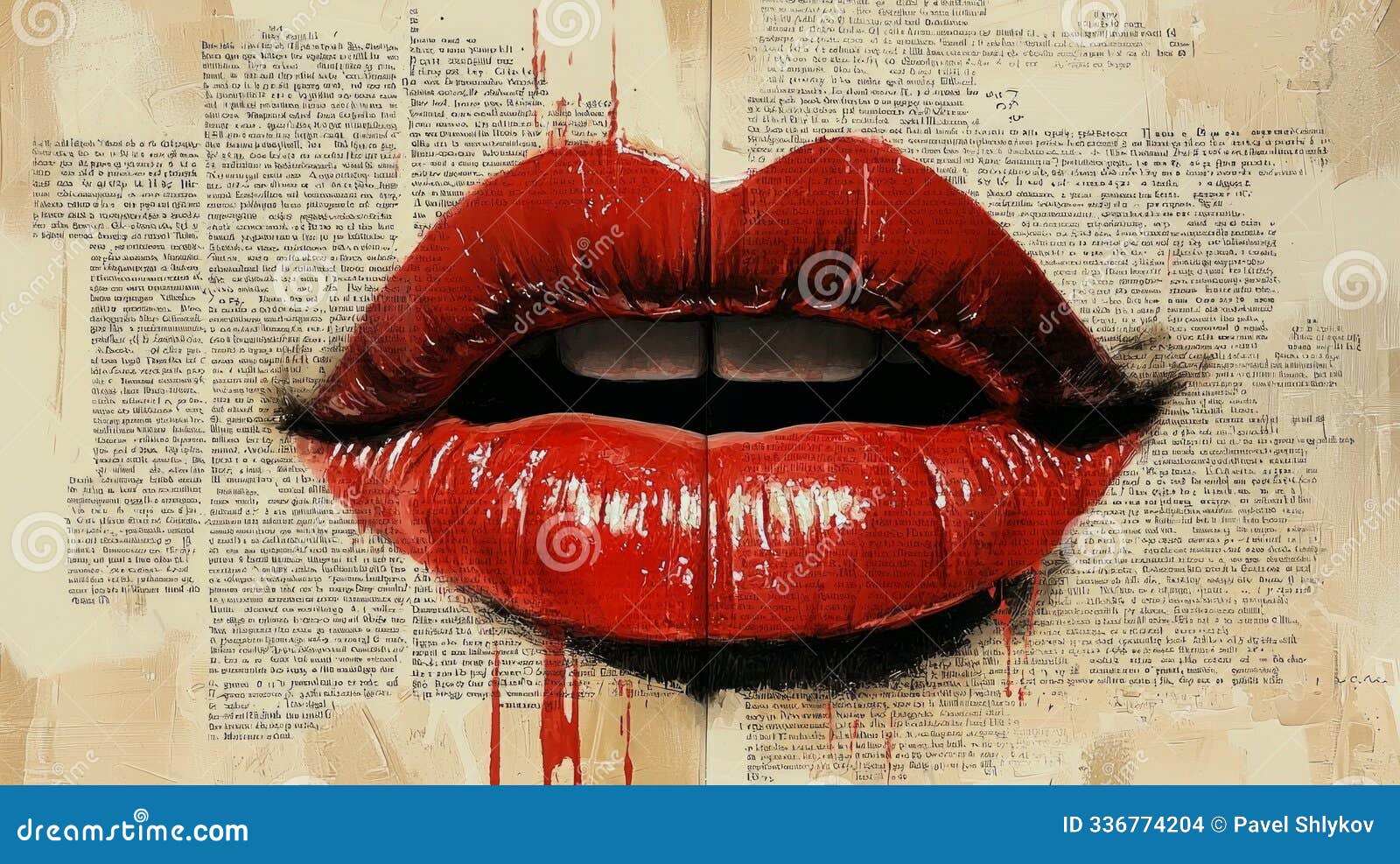 Red lips on book page stock photo. Image of abstract - 336774204