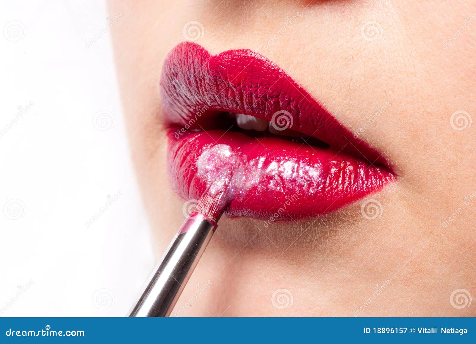 Red lips close-up stock image. Image of femininity, gloss - 18896157