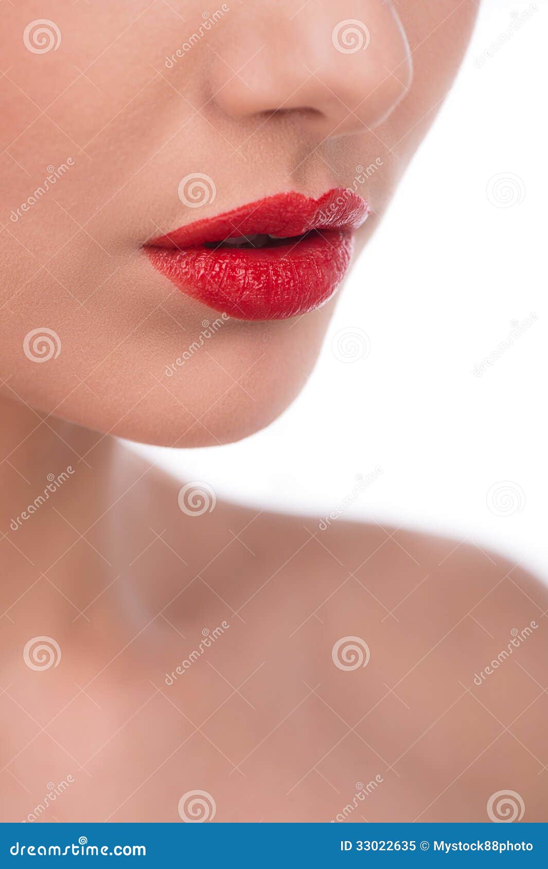 Red lips. stock image. Image of expression, beautiful - 33022635