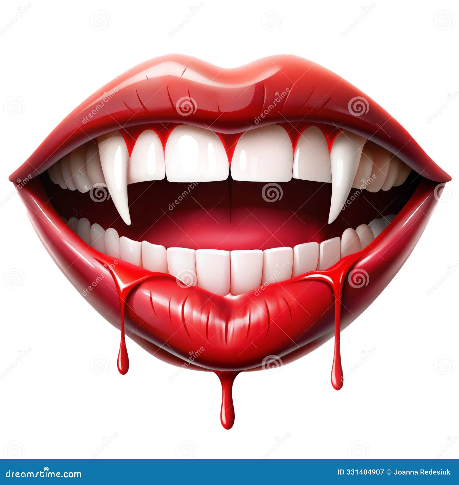Red Lips with Fangs Show Drops of Blood Dripping Down Stock Image ...