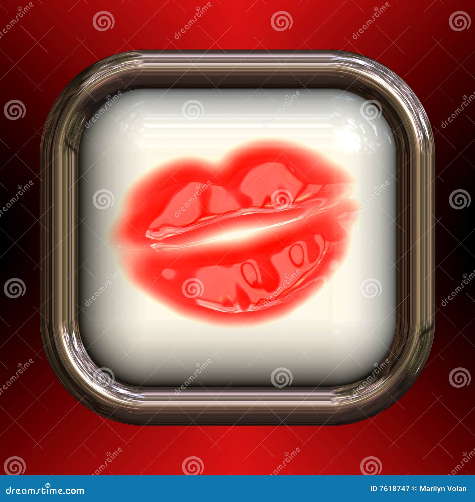 Red Lips Glossy Button stock illustration. Illustration of kiss - 7618747
