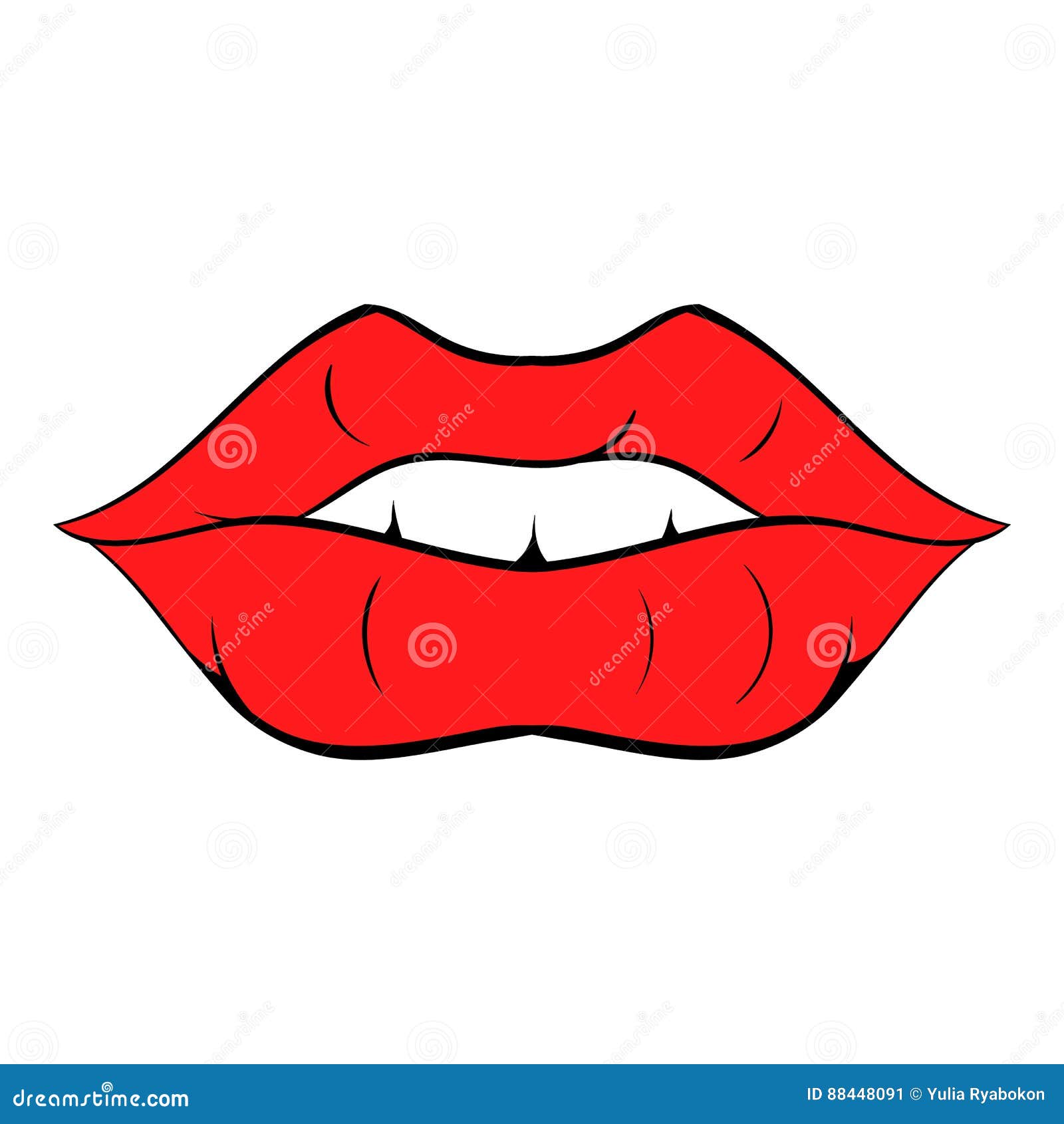 Red lips icon cartoon stock vector. Illustration of body - 88448091