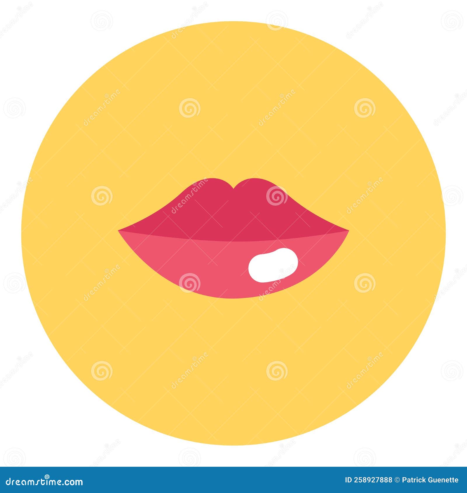 Red lips, icon stock vector. Illustration of makeup - 258927888