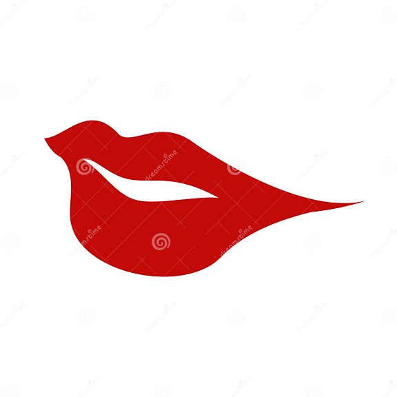 Red Lips Icon Vector Illustration Stock Vector - Illustration of lover ...