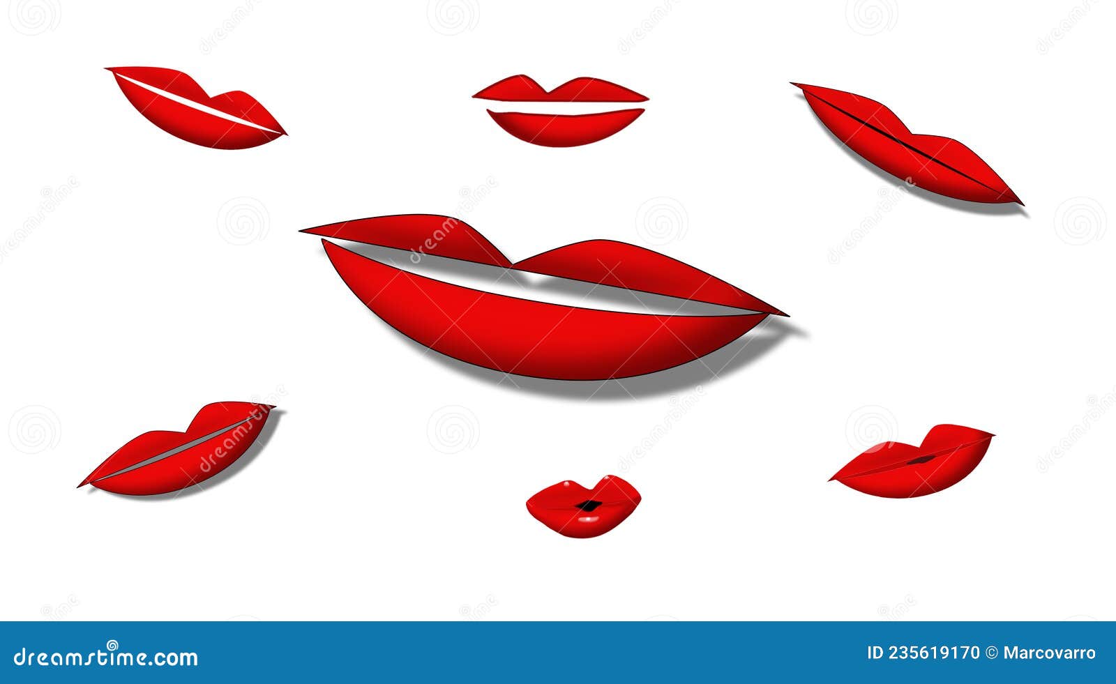 Red lips illustration stock illustration. Illustration of beauty ...