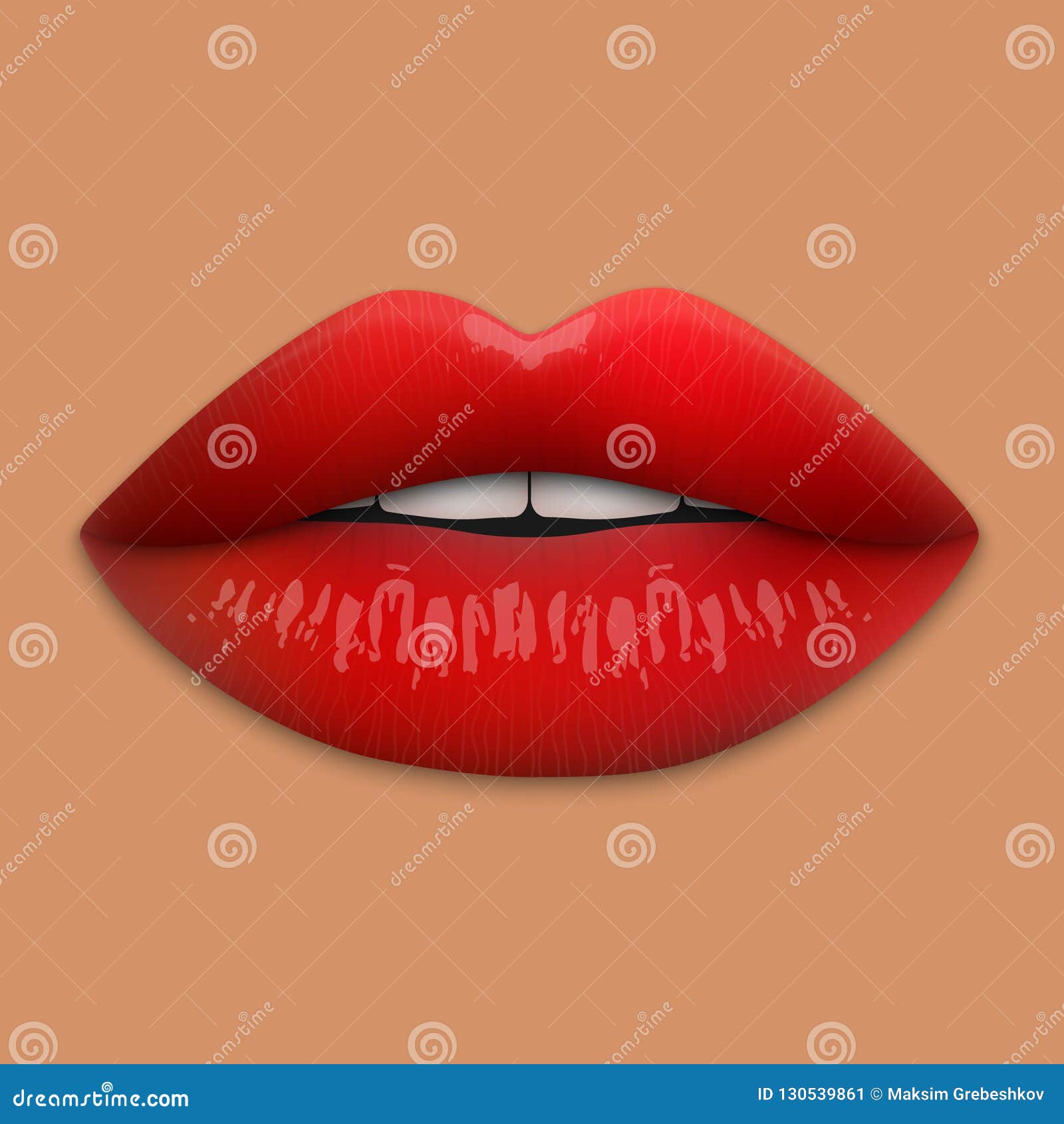 Red Lips Isolated. Vector Illustration Stock Illustration ...