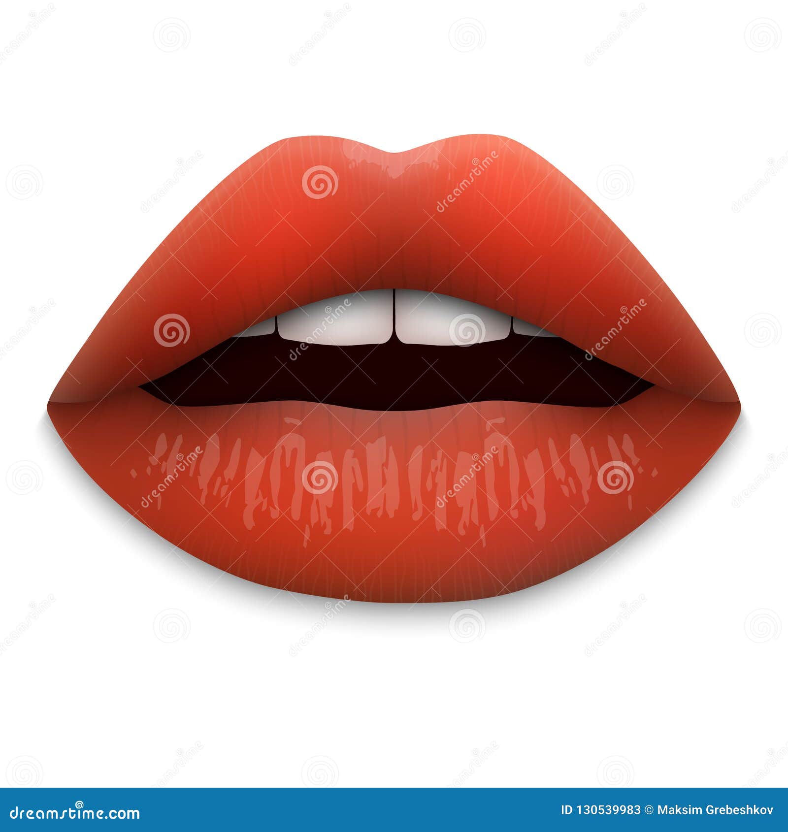 Red Lips Isolated. Vector Illustration Stock Illustration ...