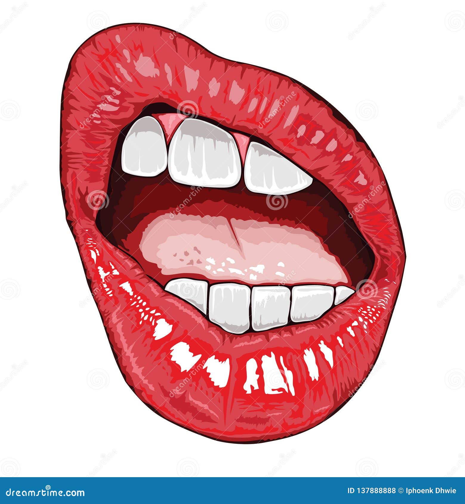 Red Lips Joke Expression, Vector Illustration Stock Vector ...