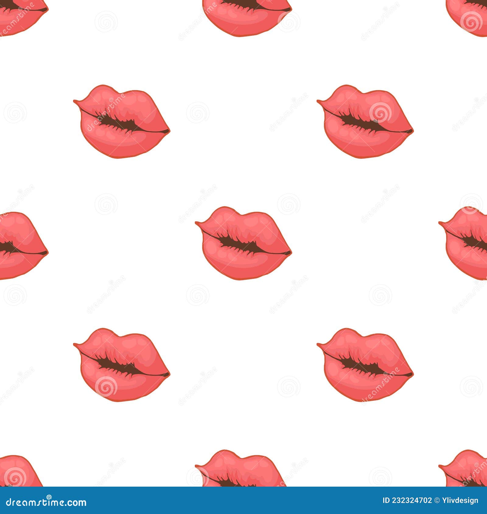 Red Lips Pattern Seamless Vector Stock Vector - Illustration of beauty ...