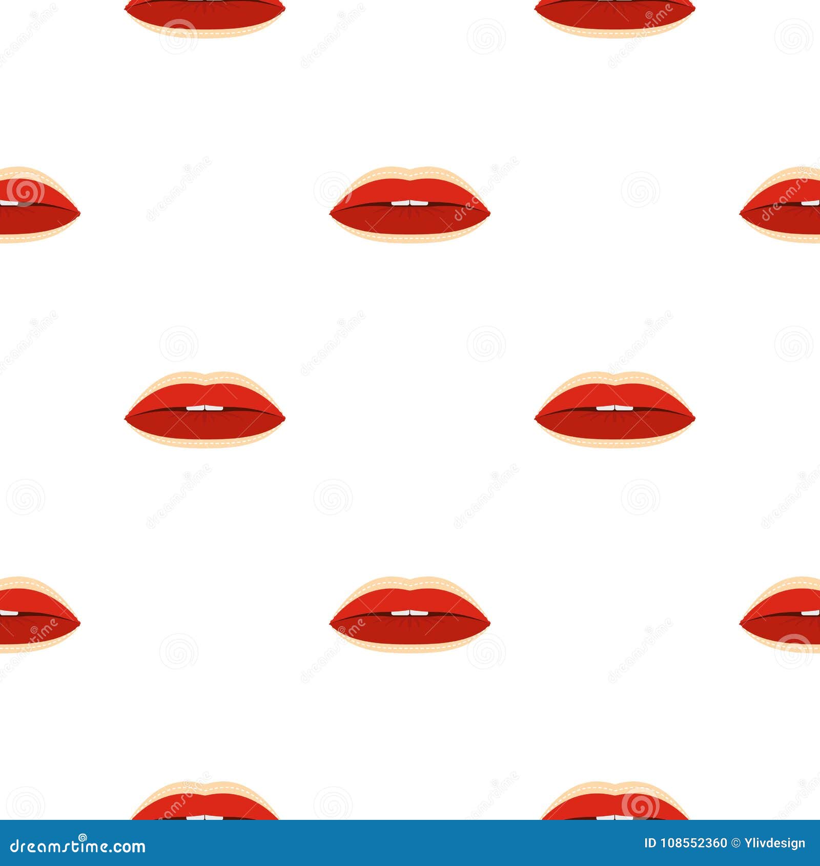 Red lips pattern seamless stock vector. Illustration of isolated ...