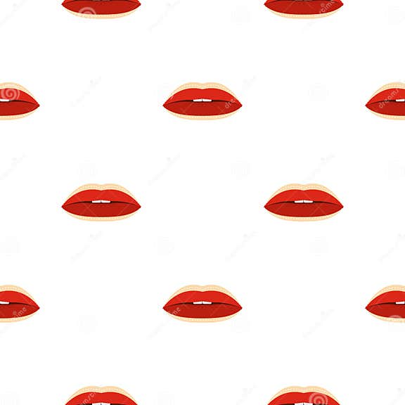 Red lips pattern seamless stock vector. Illustration of isolated ...