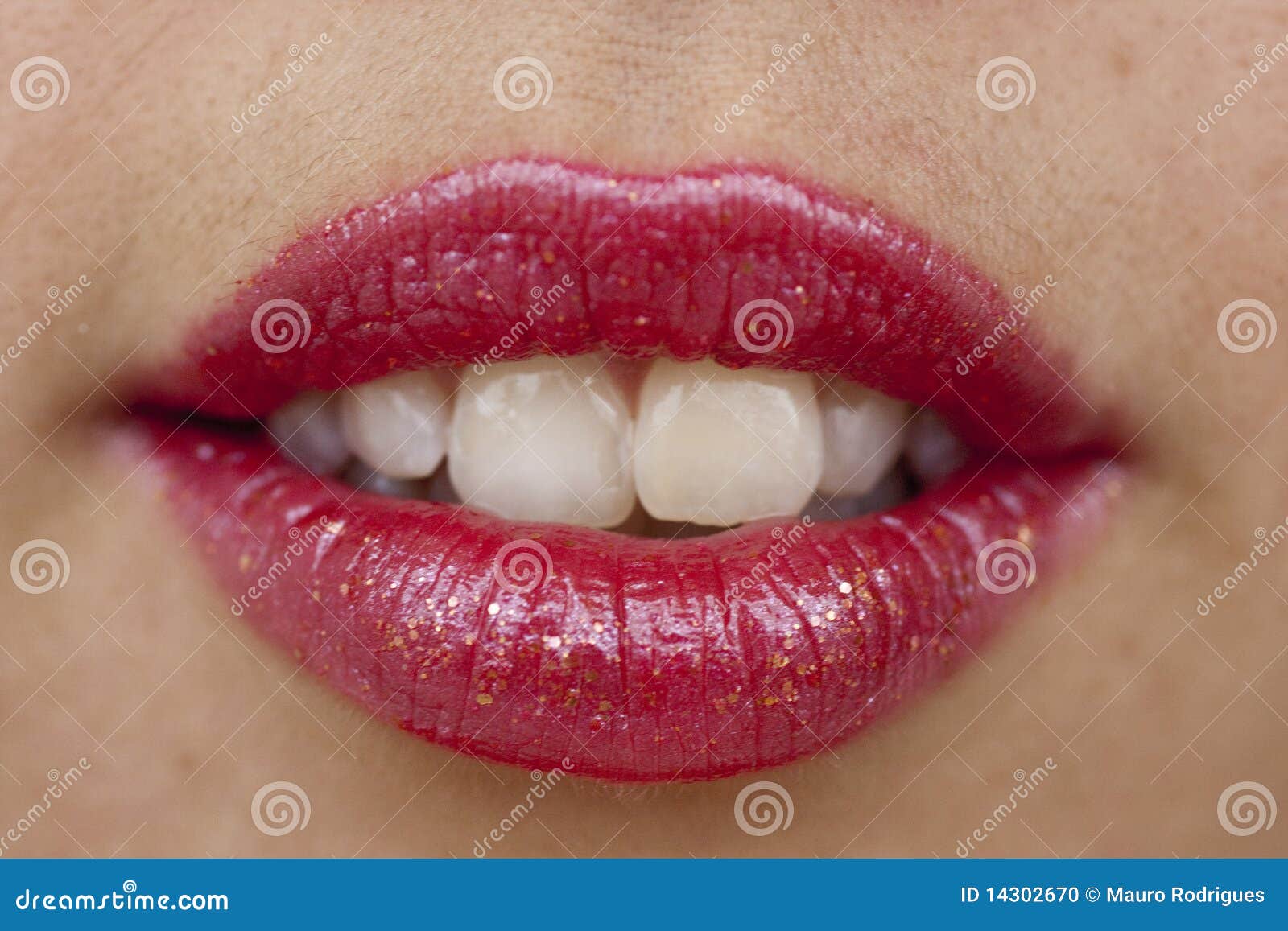 Red lips smiling stock photo. Image of color, teeth, model - 14302670